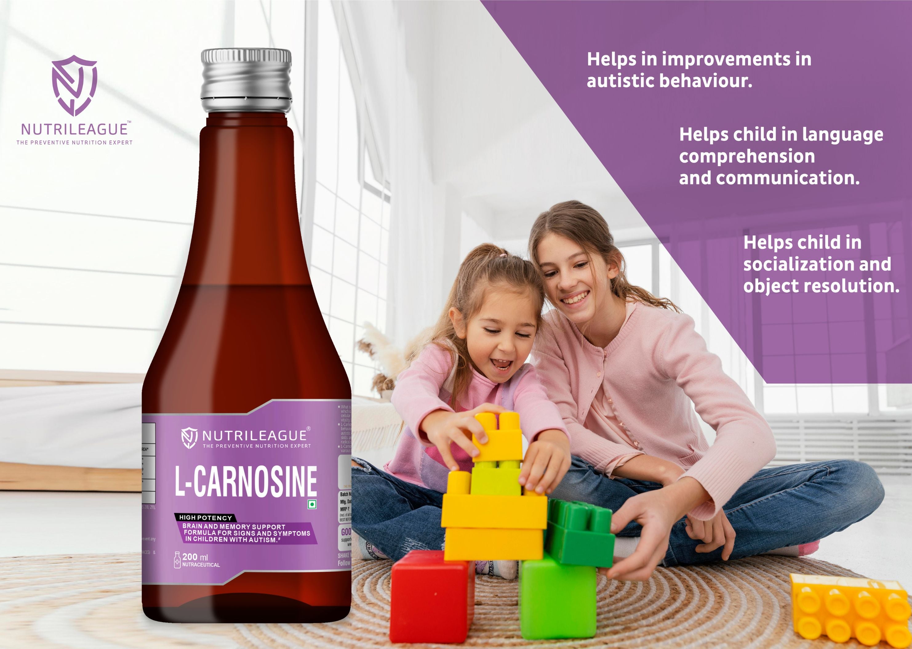 Buy L - Carnosine Syrup for Autism, Alzheimer from Nutrileague